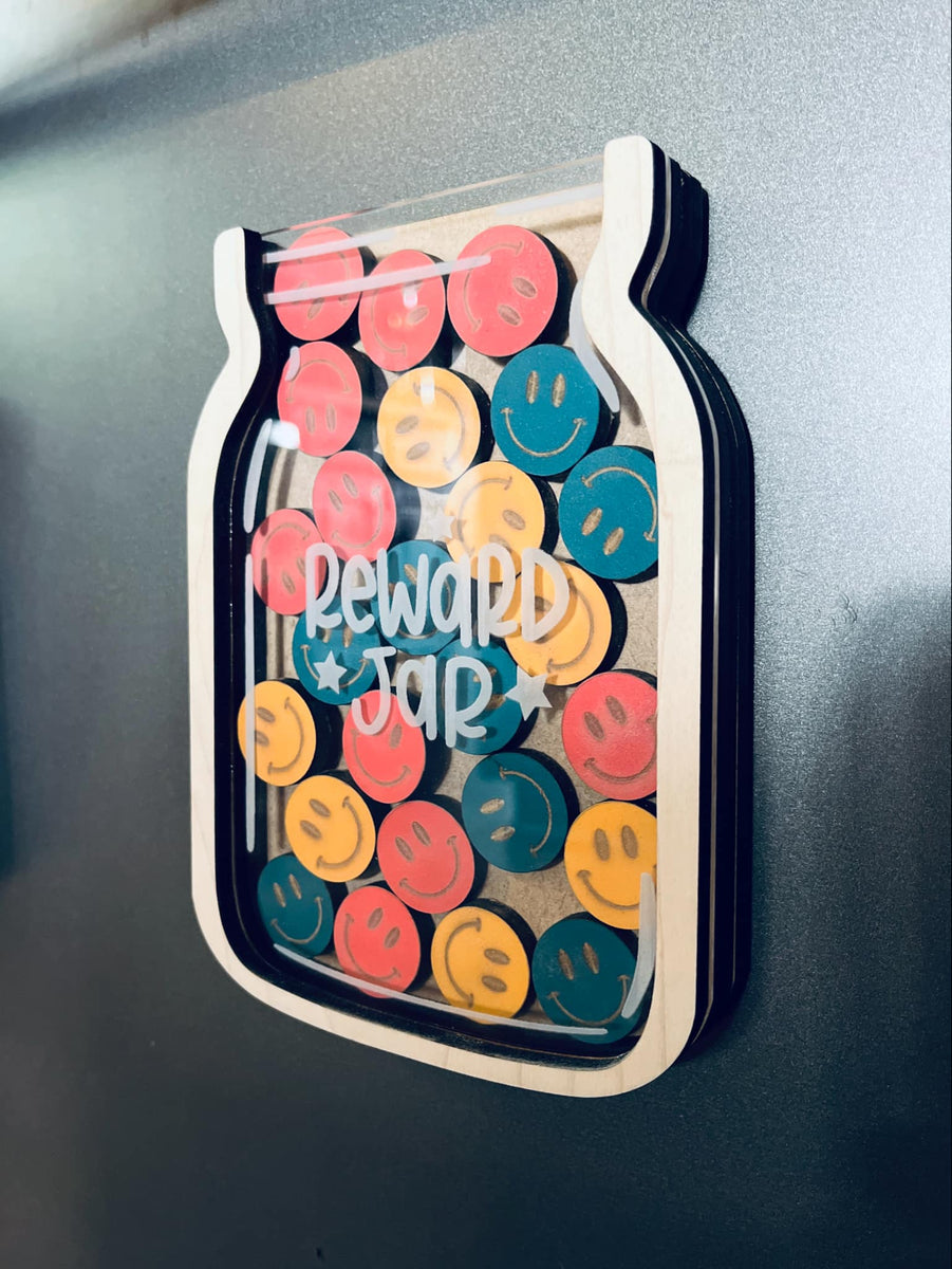 Reward Jar Magnetic | Class Stars Jar | Smiley Face Reward Jar | Flowe ...
