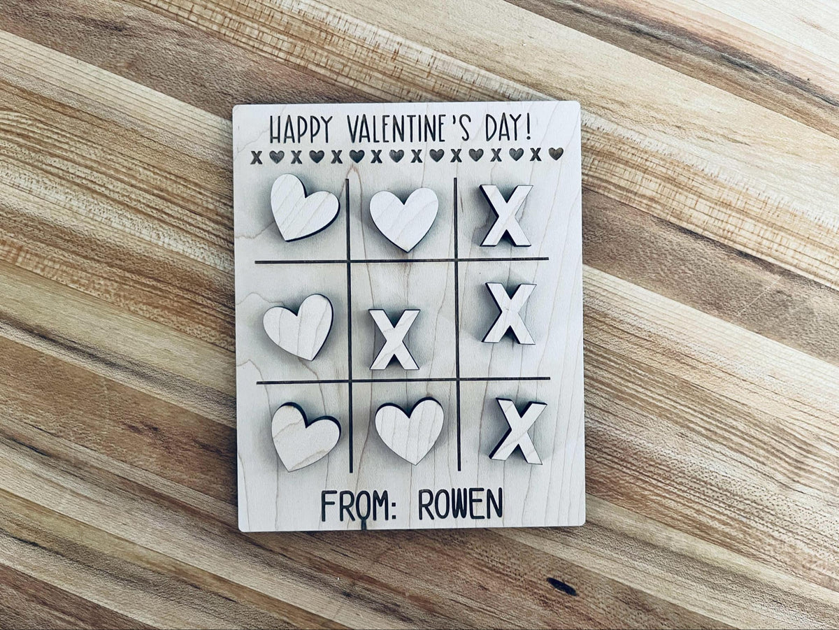 Custom Valentine's Day Tic Tac Toe Board – Personalized with Kids' Nam ...