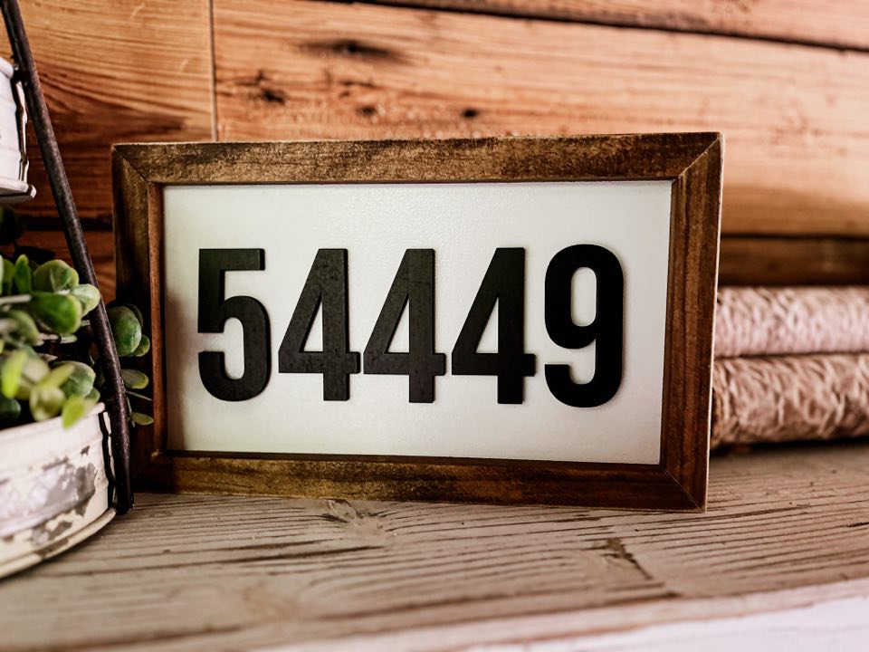 Zip Code Sign | Farmhouse Sign | Laser Cut Sign | Personalized Sign ...