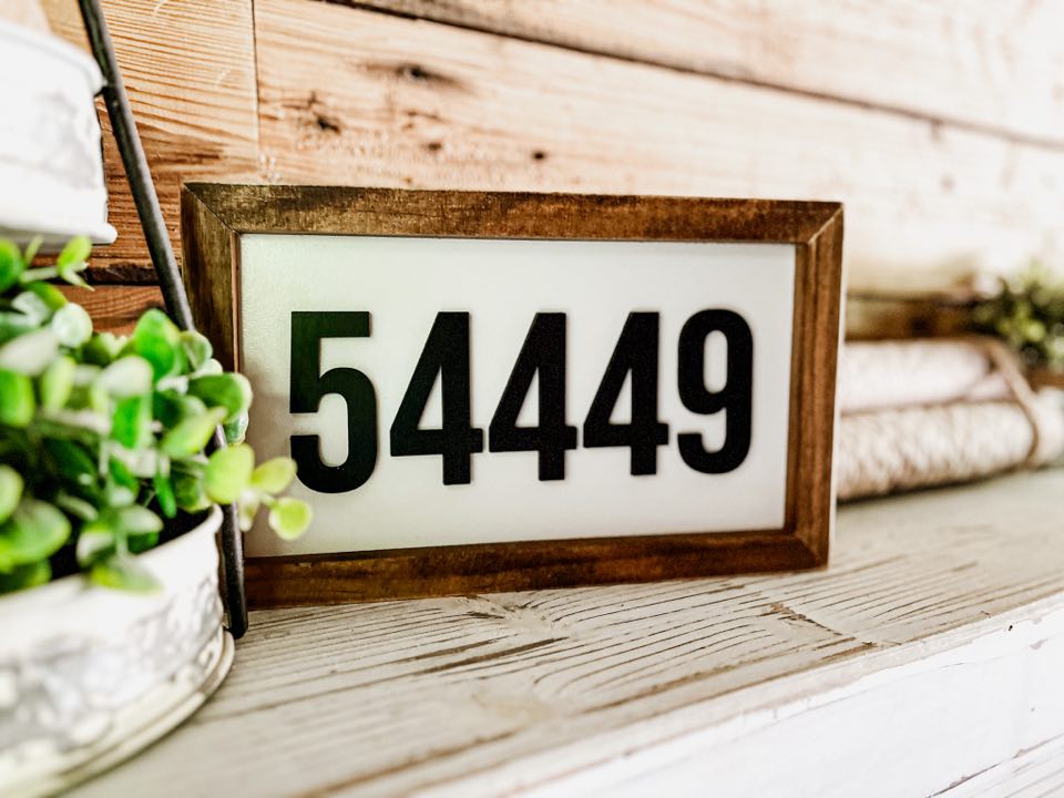 Zip Code Sign | Farmhouse Sign | Laser Cut Sign | Personalized Sign ...