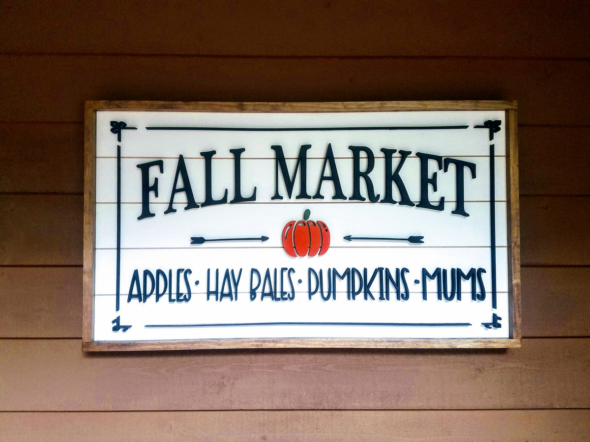 Fall Market Laser Cut Home Decor Sign with 3-D Lettering – The Farmer's ...