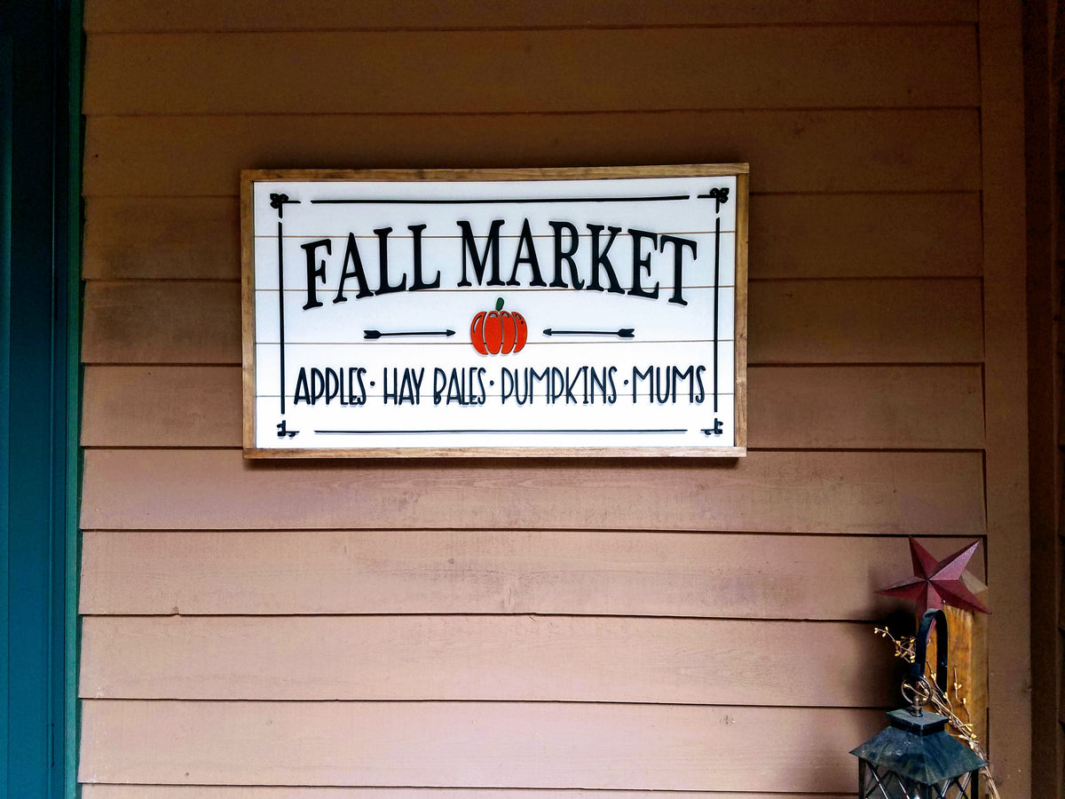 Fall Market Laser Cut Home Decor Sign with 3-D Lettering – The Farmer's ...