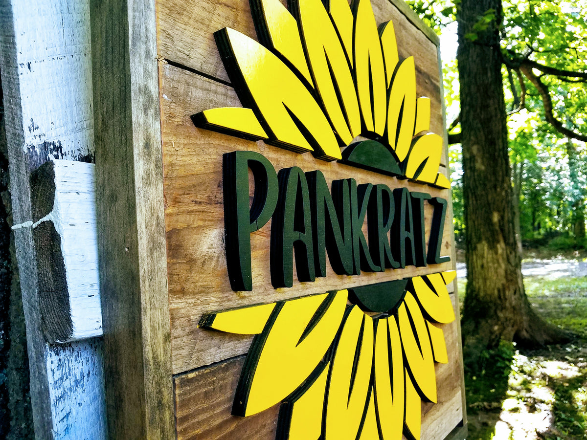 Sunflower Barn Board Sign | Handmade Custom Sign | Last Name Sign | Su ...