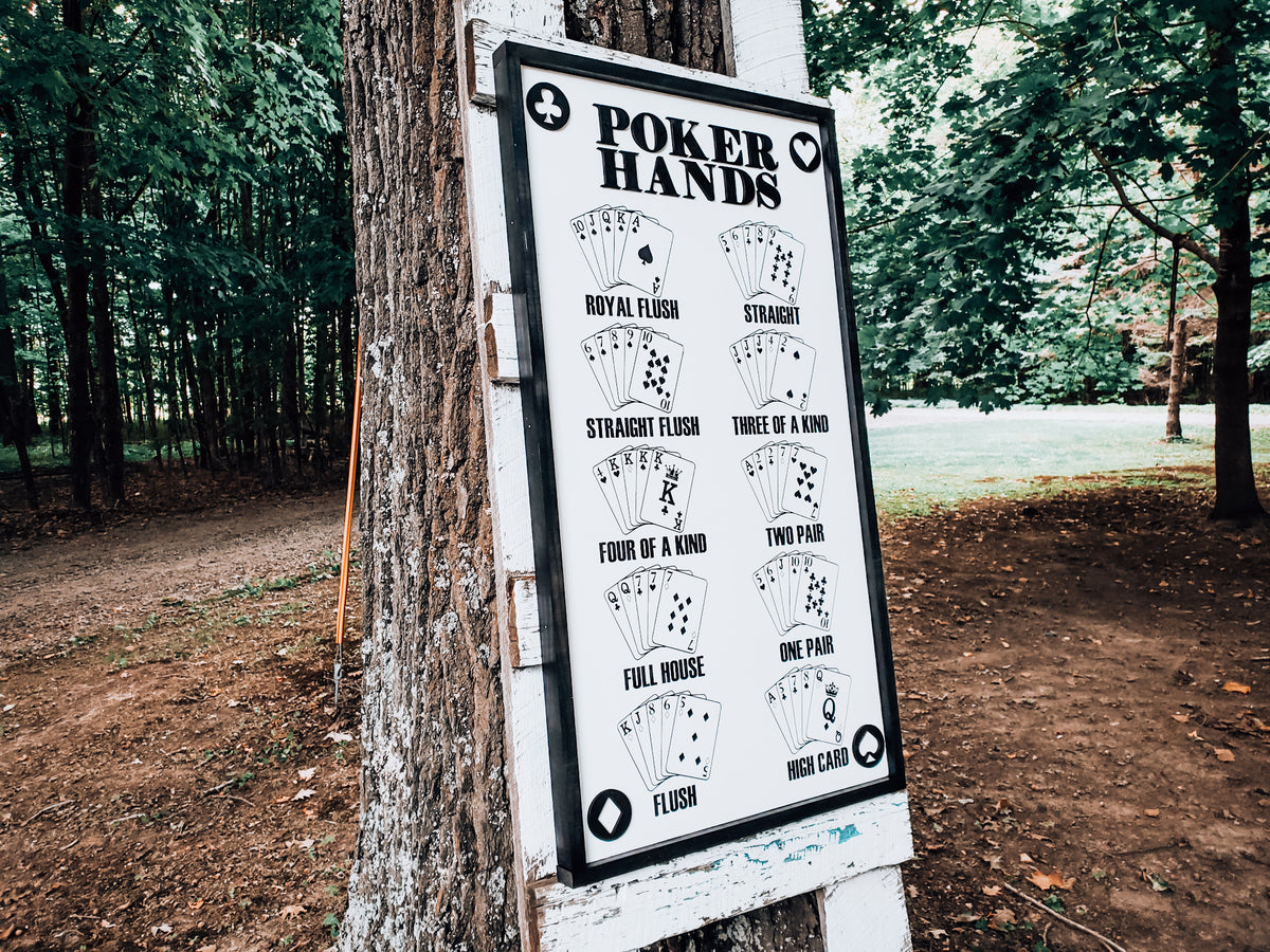 Poker Sign | Poker Hands | Poker Room Decor | Poker Hands Wall Art ...