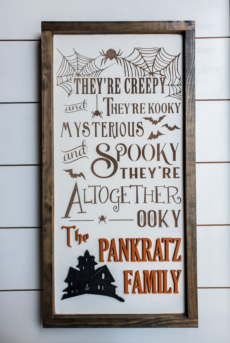Personalized Addams Family Sign | Rustic Halloween Decor | Farmhouse H ...