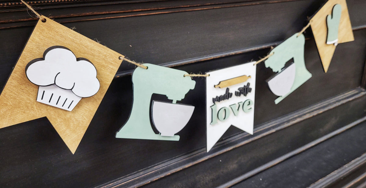 Made with Love Kitchen Banner | Kitchen Decor | Mantel Decor | Wooden ...