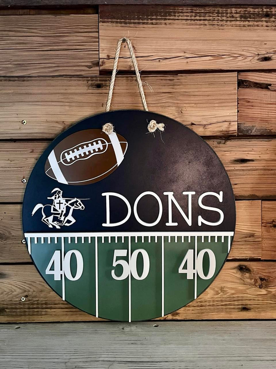 Welcome Football Round Sign | Farmhouse Front Door Sign | Round Welcom ...